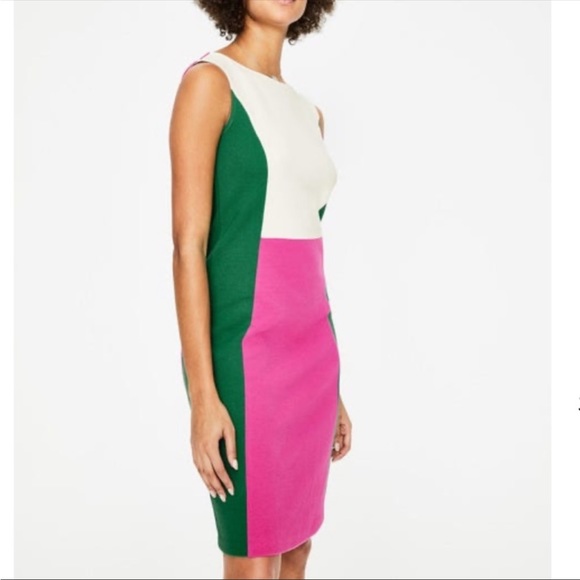 Boden | Dresses | Boden Geraldine Green Pink Dress 6l New | Poshmark